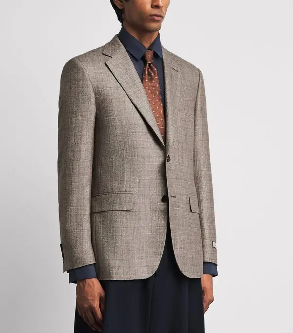 Canali Silk-cashmere Check Blazer