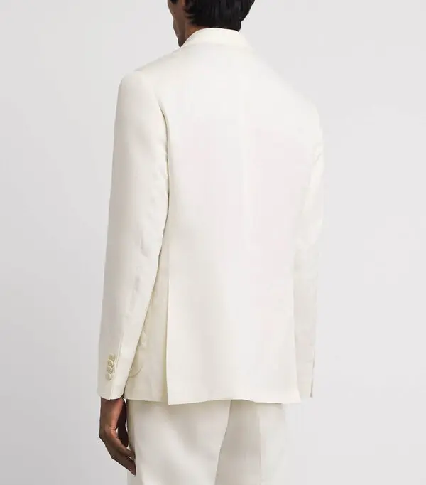 Canali Linen-silk Double-breasted Blazer
