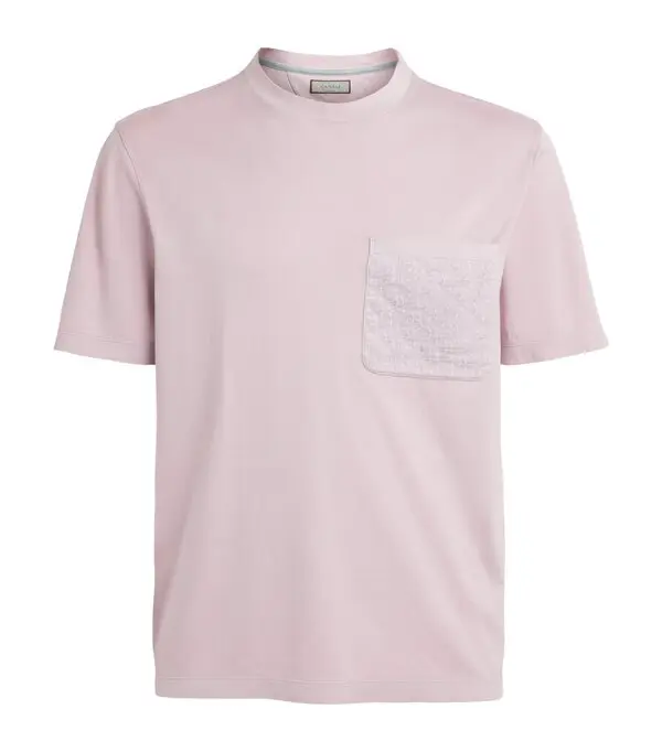 Canali Cotton Embroidered T-shirt - Pink