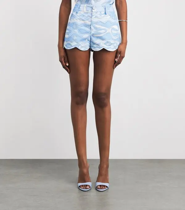 Emilio Pucci Printed Cotton Scalloped Shorts