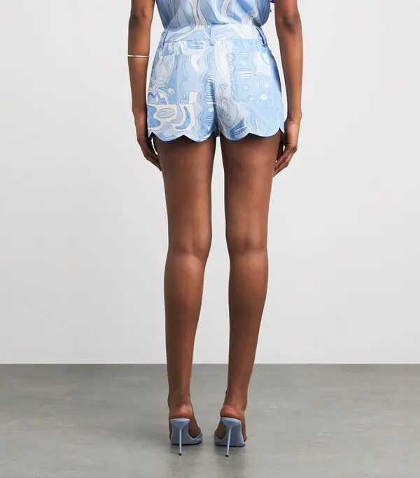 Emilio Pucci Printed Cotton Scalloped Shorts