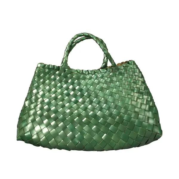 RIMINI Woven Vegan Leather Tote 'elisabetta - Green