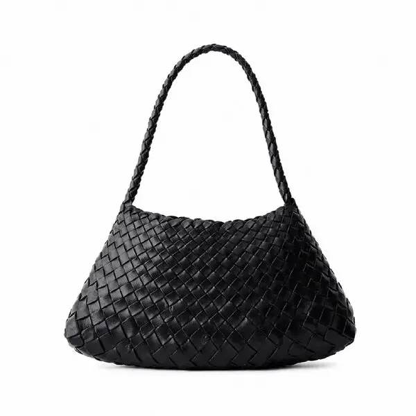 RIMINI Leontina Woven Vegan Leather Shoulder Bag - Black