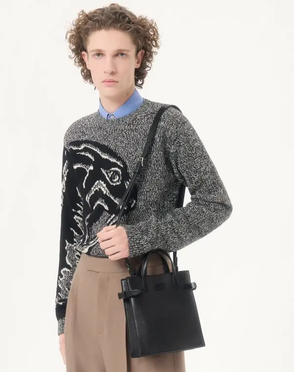Valentino Garavani Small Grained Leather Shopping Bag