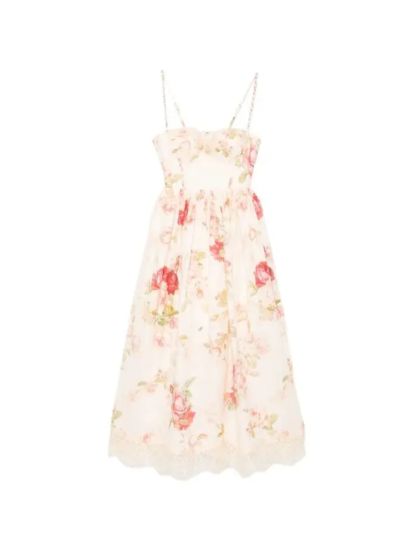 Zimmermann Roselight Linen Midi Dress