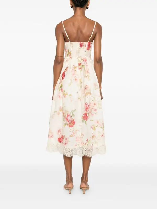 Zimmermann Roselight Linen Midi Dress