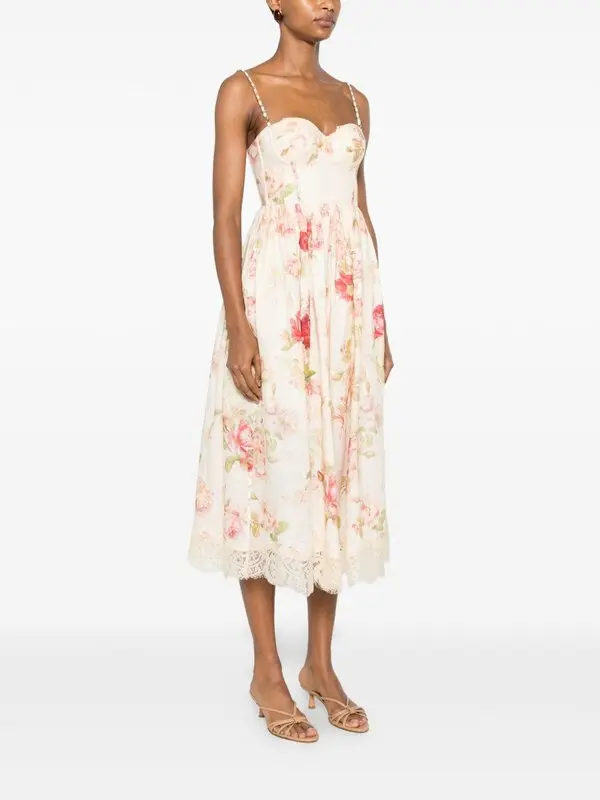 Zimmermann Roselight Linen Midi Dress