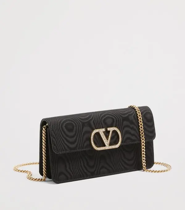 Valentino Garavani Moiré Vlogo Signature Chain Wallet