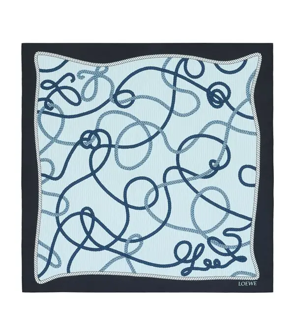 Loewe Silk Twill Scarf - Green
