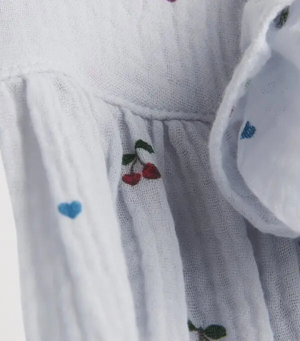 KONGES SLOJD Konges Sløjd Organic Cotton Cherry Print Frill Sleeve Dress