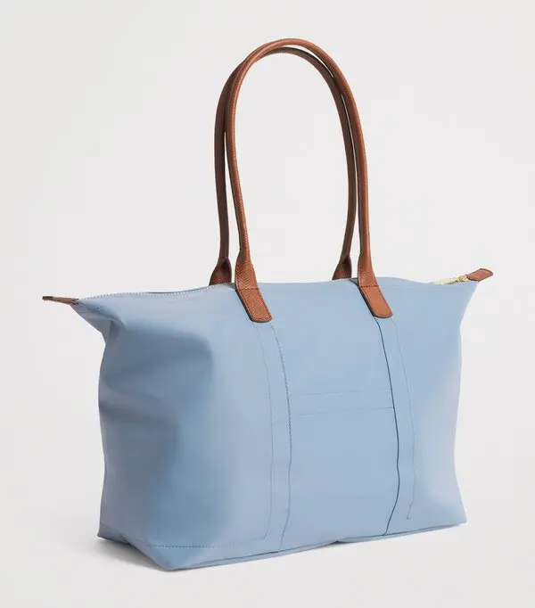 Harrods Medium Nylon Tote Bag With Leather Trim