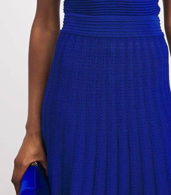 EDELINE LEE Knitted Pleated Midi Skirt