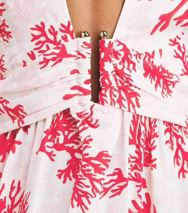 Heidi Klein Silk Coral Print Maxi Dress