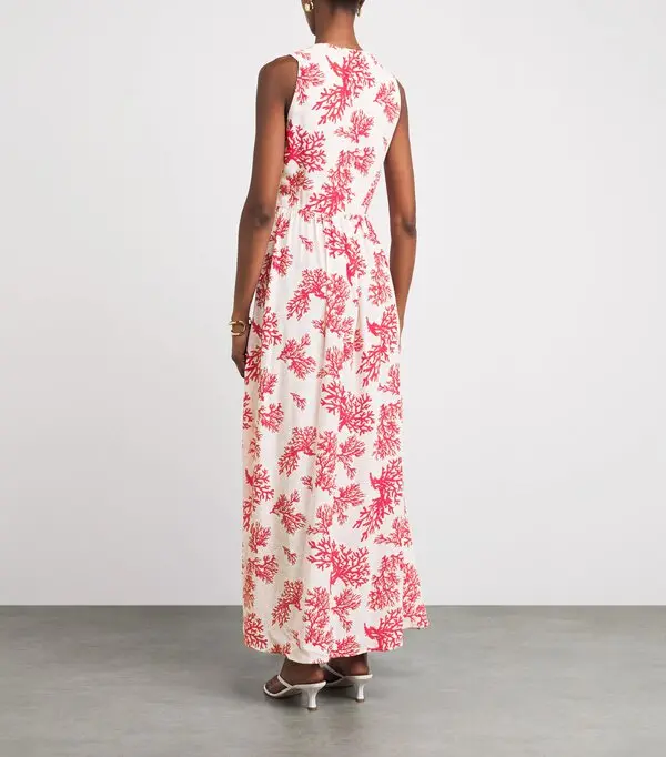 Heidi Klein Silk Coral Print Maxi Dress