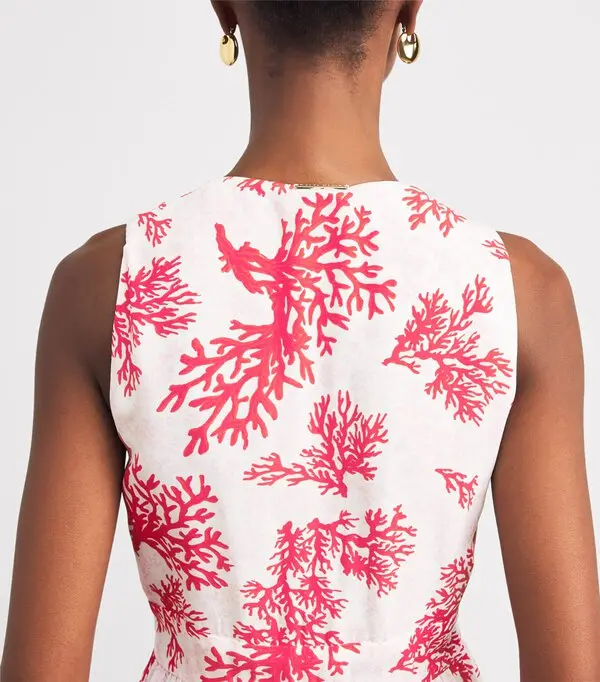 Heidi Klein Silk Coral Print Maxi Dress