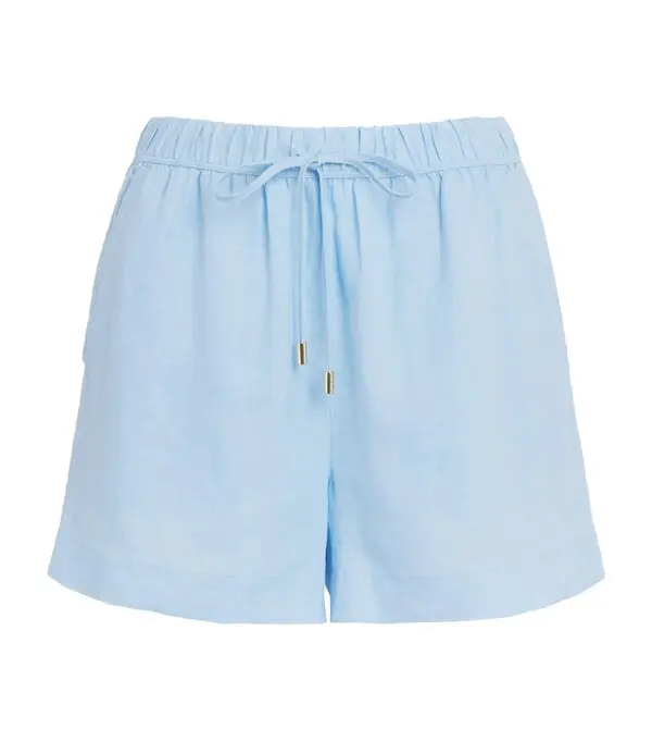 Heidi Klein Linen Drawstring Shorts - Blue