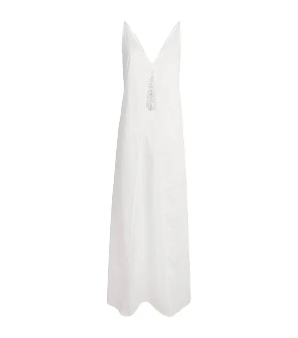 SIR. Cotton Klara Maxi Dress With Floral Embroidery - Ivory