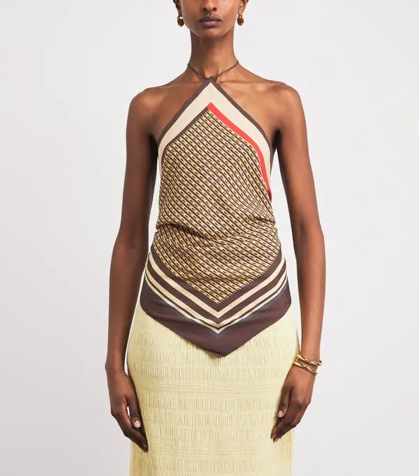 SIR. Satin Cooper Scarf Top