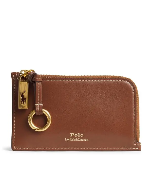 Polo Ralph Lauren Leather Zipped Id Card Holder - Brown