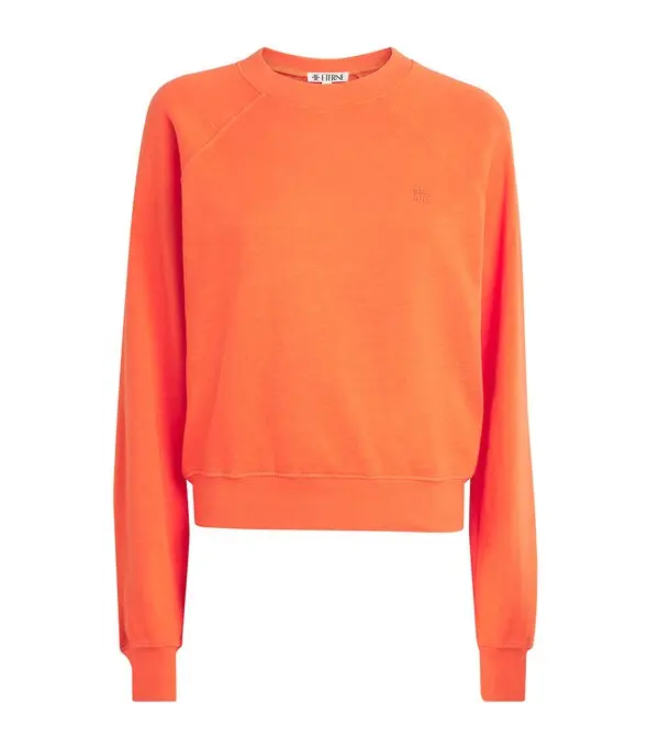 Eterne Cotton Shrunken Raglan Sweatshirt - Orange