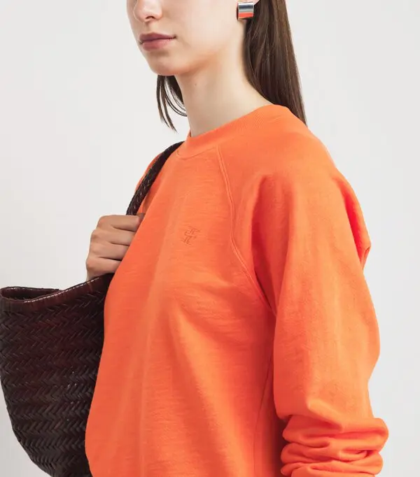 Eterne Cotton Shrunken Raglan Sweatshirt - Orange