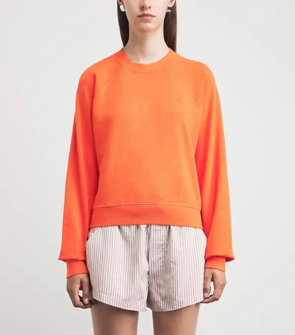 Eterne Cotton Shrunken Raglan Sweatshirt - Orange