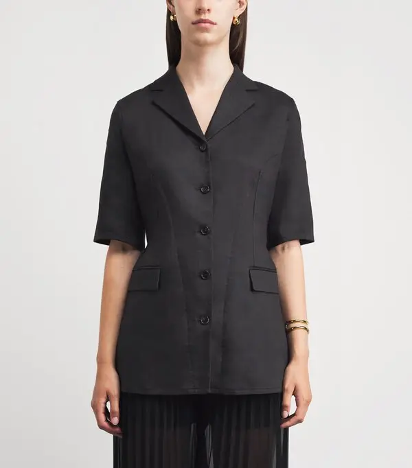 Theory Linen Blend Blazer With Belted Detail