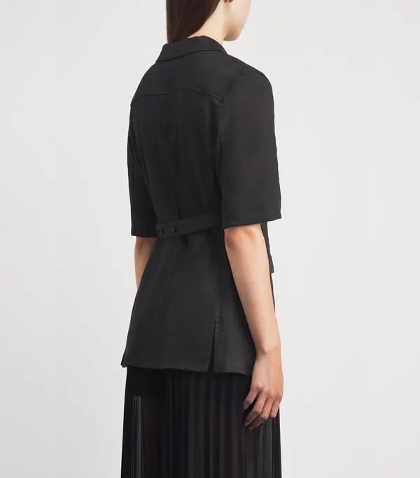 Theory Linen Blend Blazer With Belted Detail