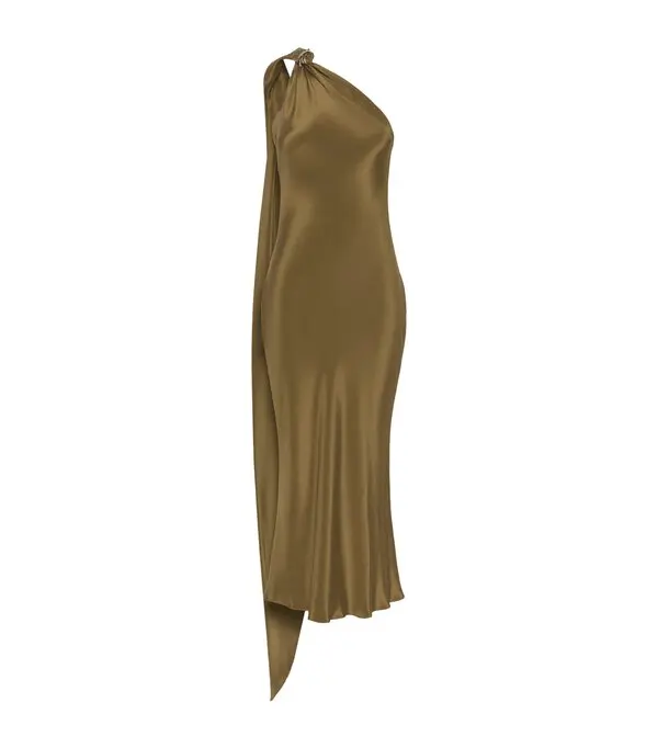 Max Mara Asymmetrical Silk Midi Dress