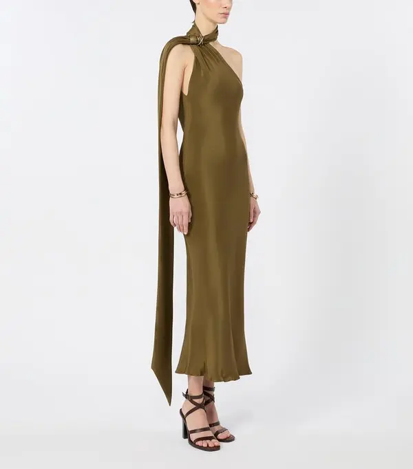 Max Mara Asymmetrical Silk Midi Dress