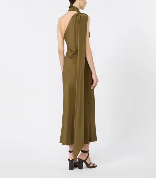 Max Mara Asymmetrical Silk Midi Dress