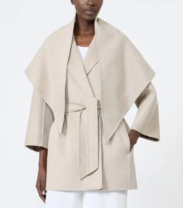 Max Mara Cashmere Wrap Coat With Detachable Stole