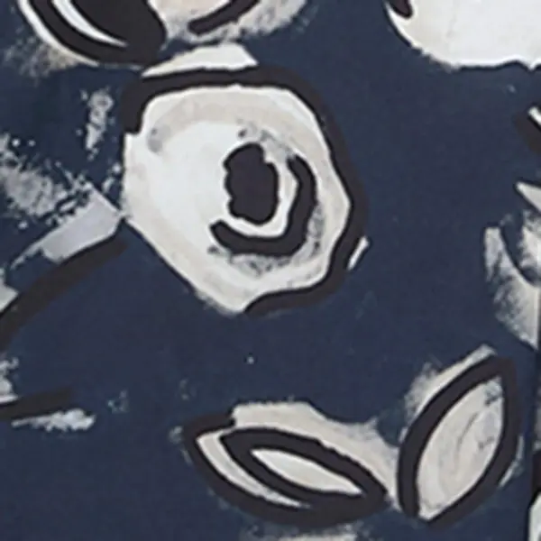 Max Mara Printed Cotton Midi Wrap Dress - Navy