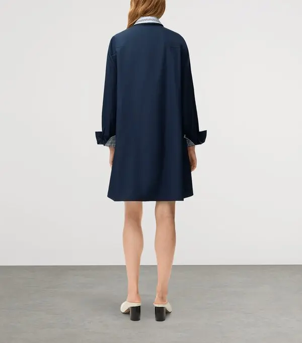 Loewe Stretch Cotton Midi Shirt Dress - Navy