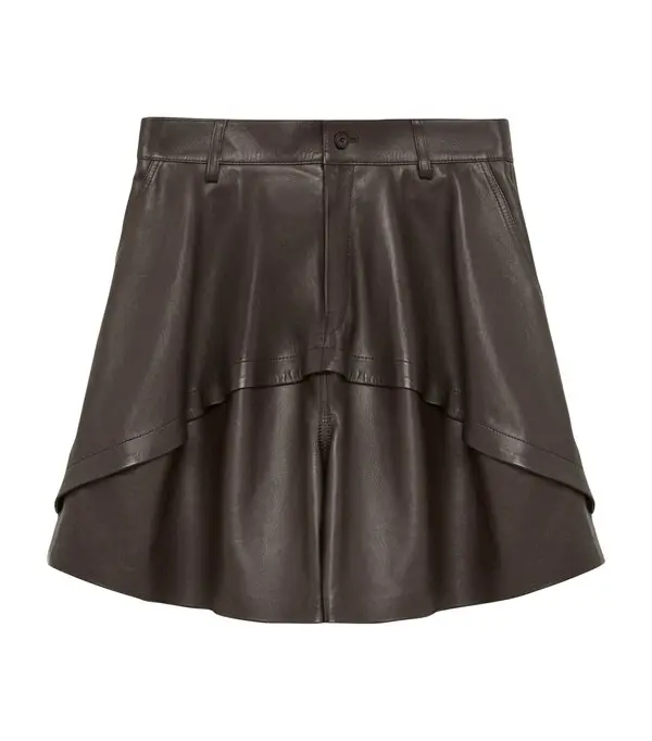 Loewe Nappa Leather Longline Wide-leg Shorts