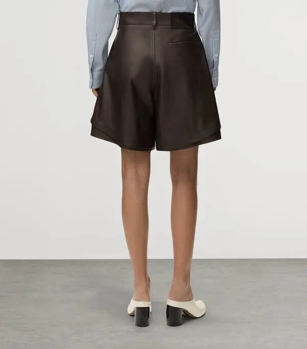 Loewe Nappa Leather Longline Wide-leg Shorts