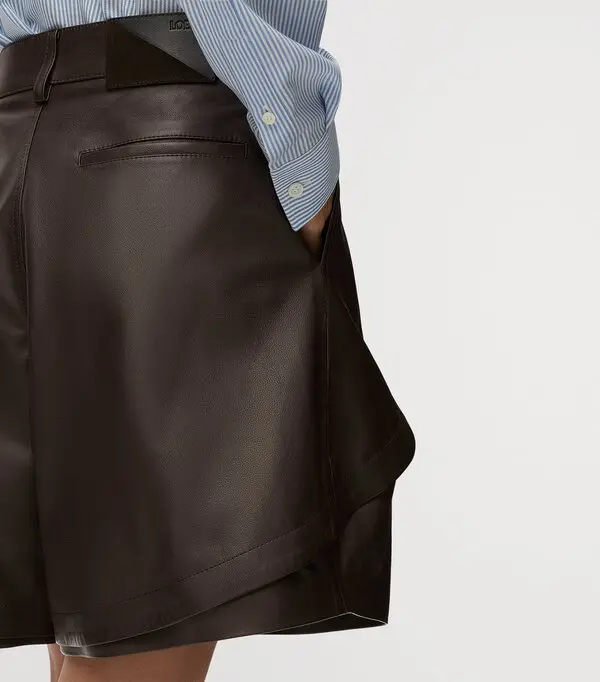 Loewe Nappa Leather Longline Wide-leg Shorts