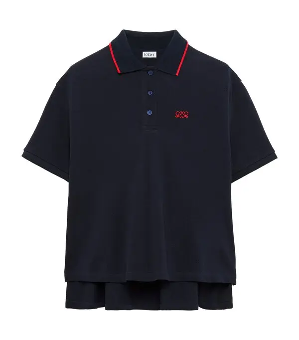 Loewe Stretch-cotton Polo Shirt With Asymmetric Hem