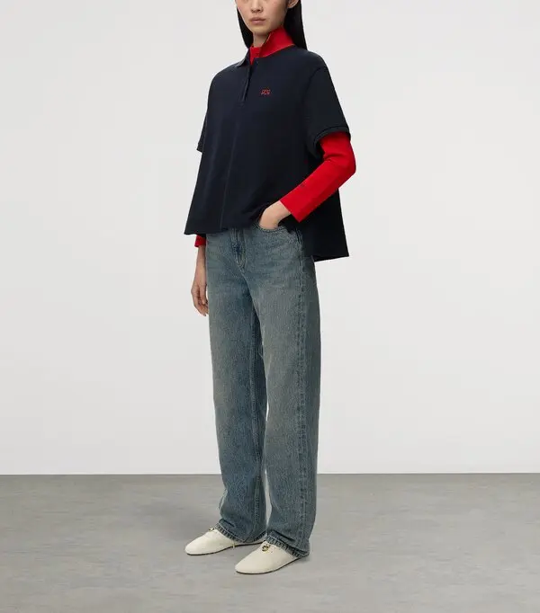 Loewe Stretch-cotton Polo Shirt With Asymmetric Hem