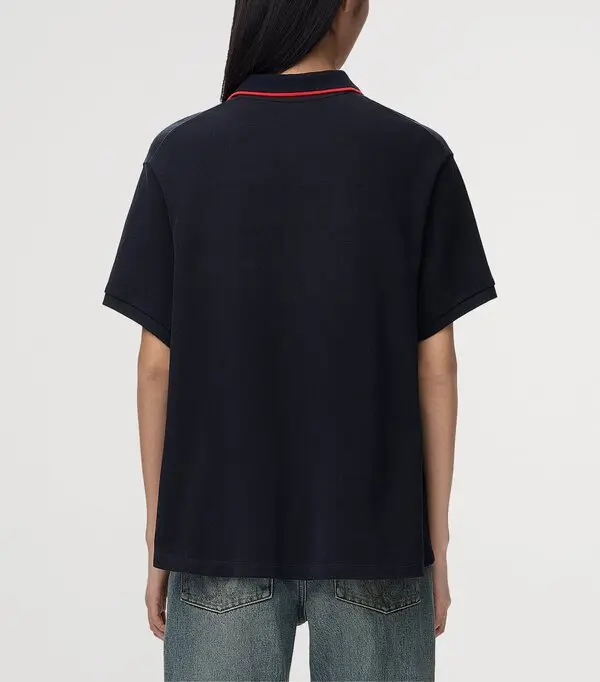 Loewe Stretch-cotton Polo Shirt With Asymmetric Hem