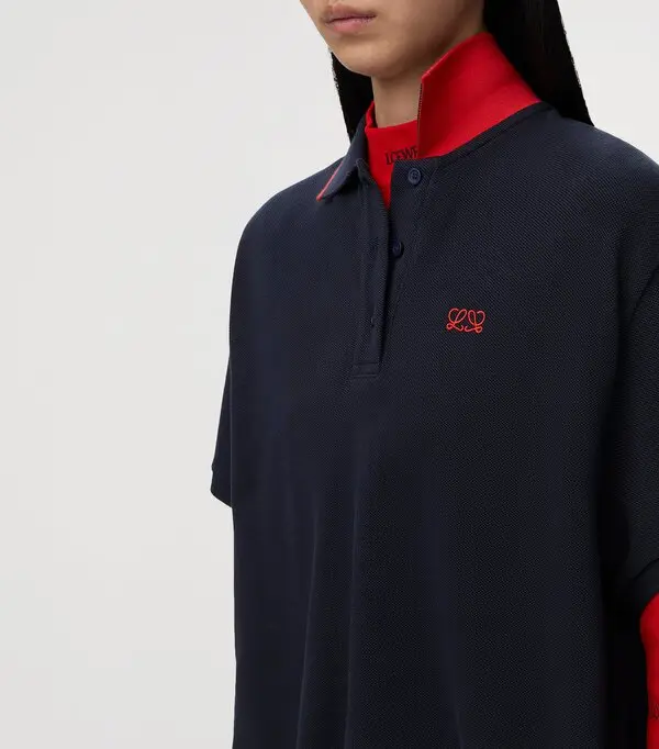 Loewe Stretch-cotton Polo Shirt With Asymmetric Hem