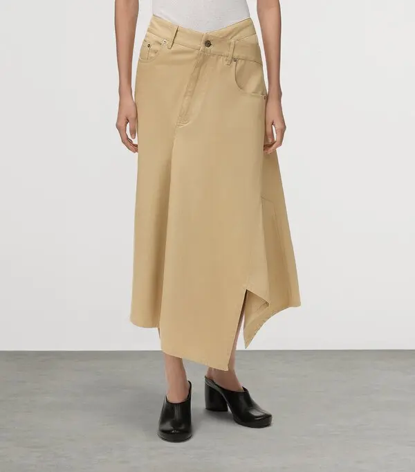 Loewe Asymmetrical Cotton Midi Skirt