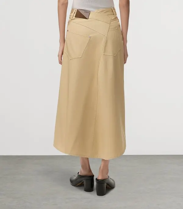 Loewe Asymmetrical Cotton Midi Skirt