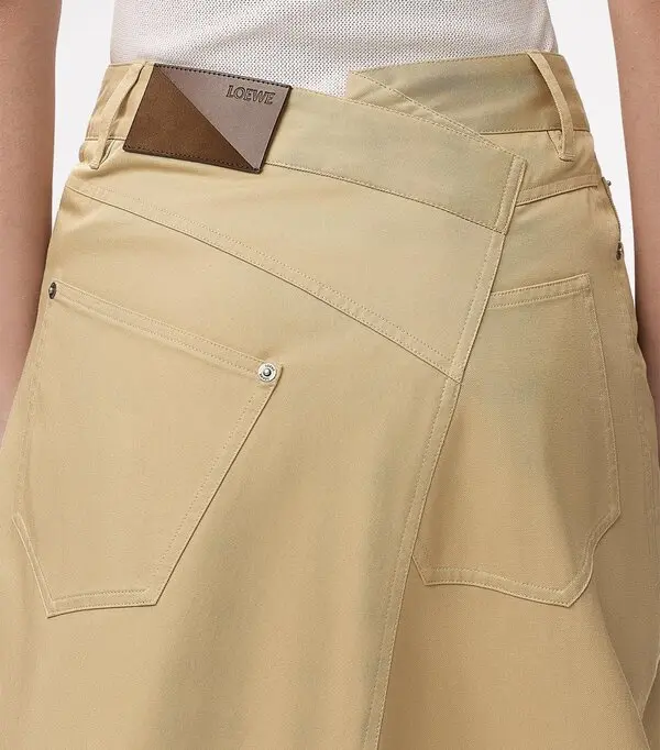 Loewe Asymmetrical Cotton Midi Skirt