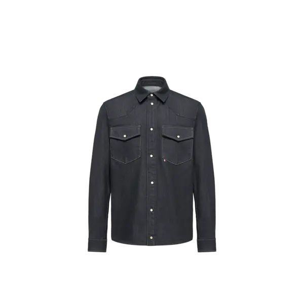 Moncler Denim Long Sleeve Shirt - Blue