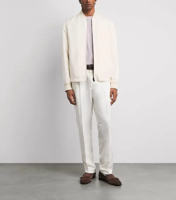 Canali Linen-silk Bomber Jacket