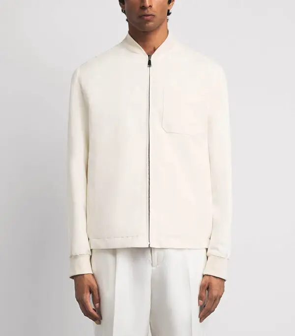 Canali Linen-silk Bomber Jacket