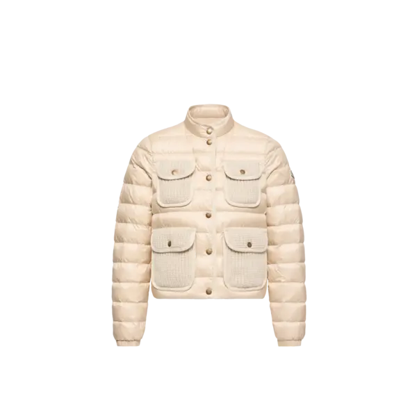 Moncler Furet Wool & Cashmere Trimmed Short Down Jacket - Beige