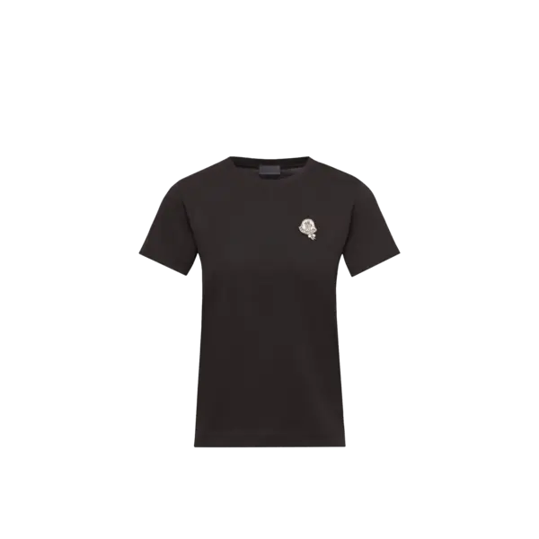 Moncler Logo Patch Cotton T-shirt - Black