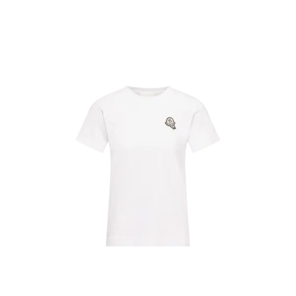 Moncler Logo Patch Cotton T-shirt - White